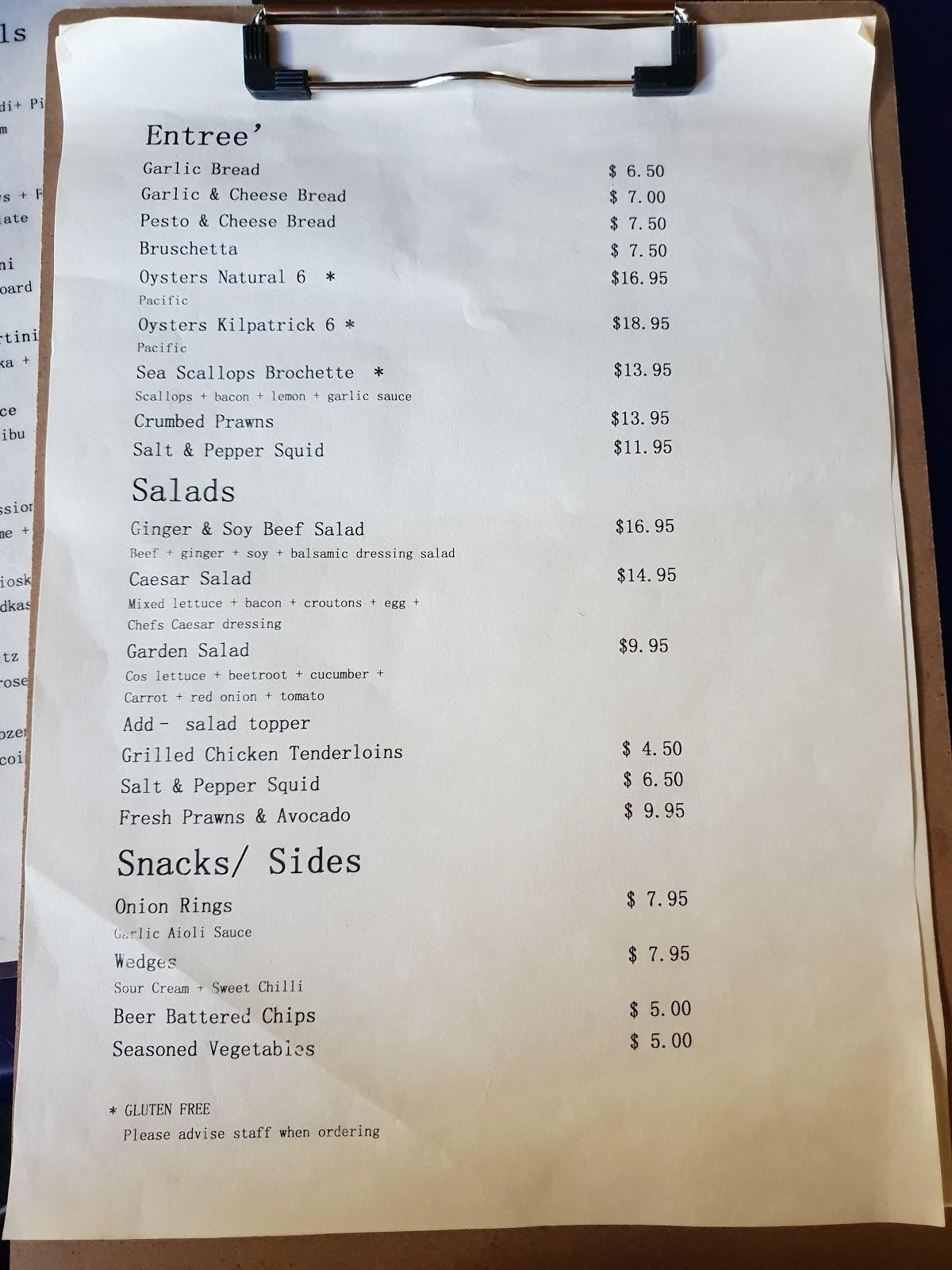 Menu at Queens Hotel pub & bar, Ayr