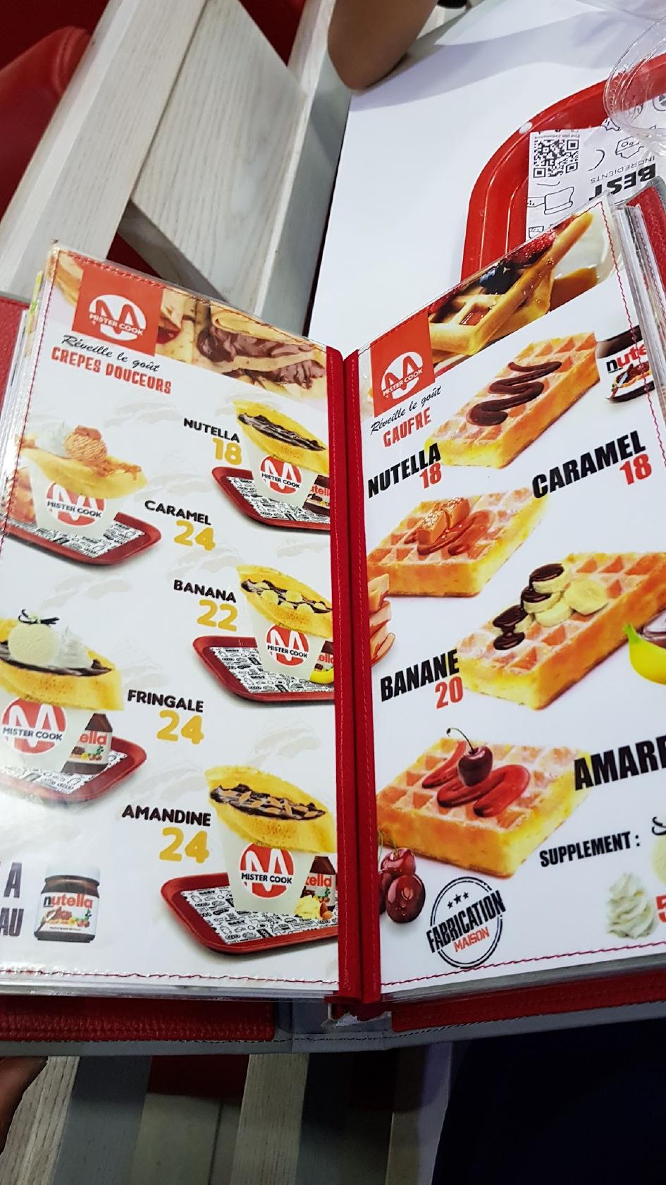 Menu at MISTER COOK restaurant, Agadir, N87 Av. Abderrahmane Ben Zidan