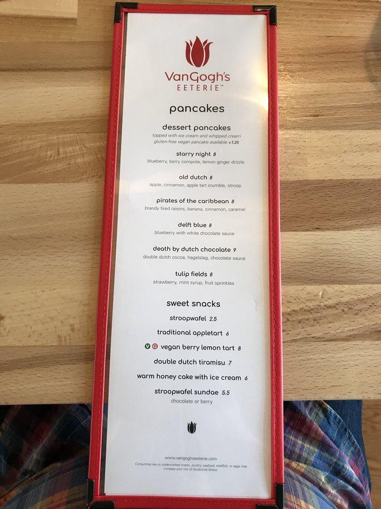 Carta del restaurante Van Gogh's Eeterie, Springfield