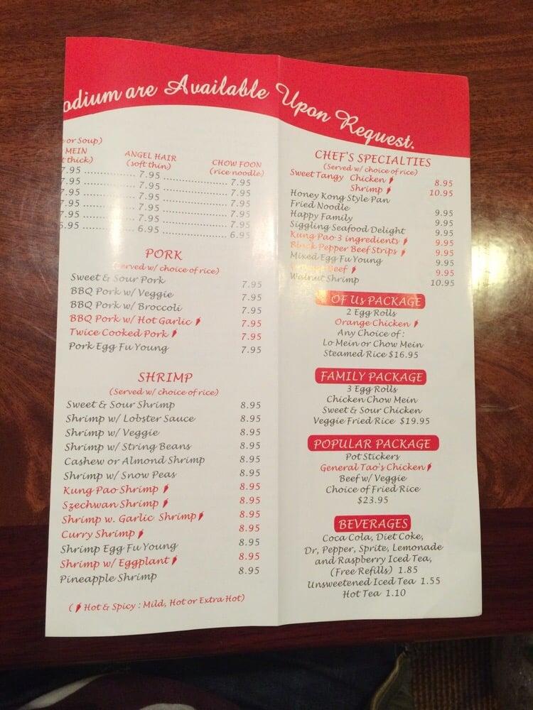 Menu at Rising Star Chinese Eatery restaurant, Albuquerque