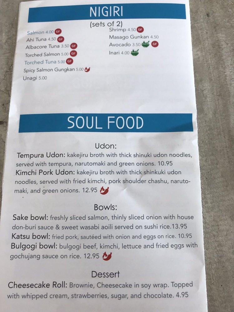 Menu at Magic Sushi Panet restaurant, Winnipeg, 562 Keenleyside St