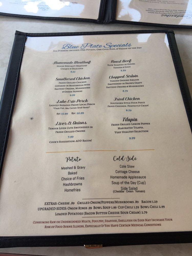 Menu at Nancy's Main Street Diner cafe, Grafton