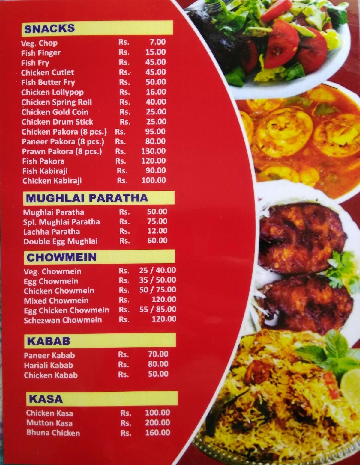 Menu at Asit Snacks Bar, Kolkata, 349