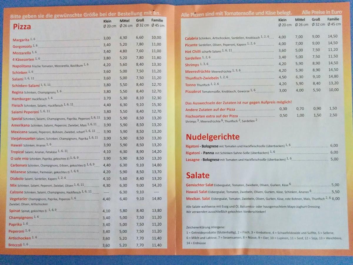 Menu at Pizza Haus Greding, Greding