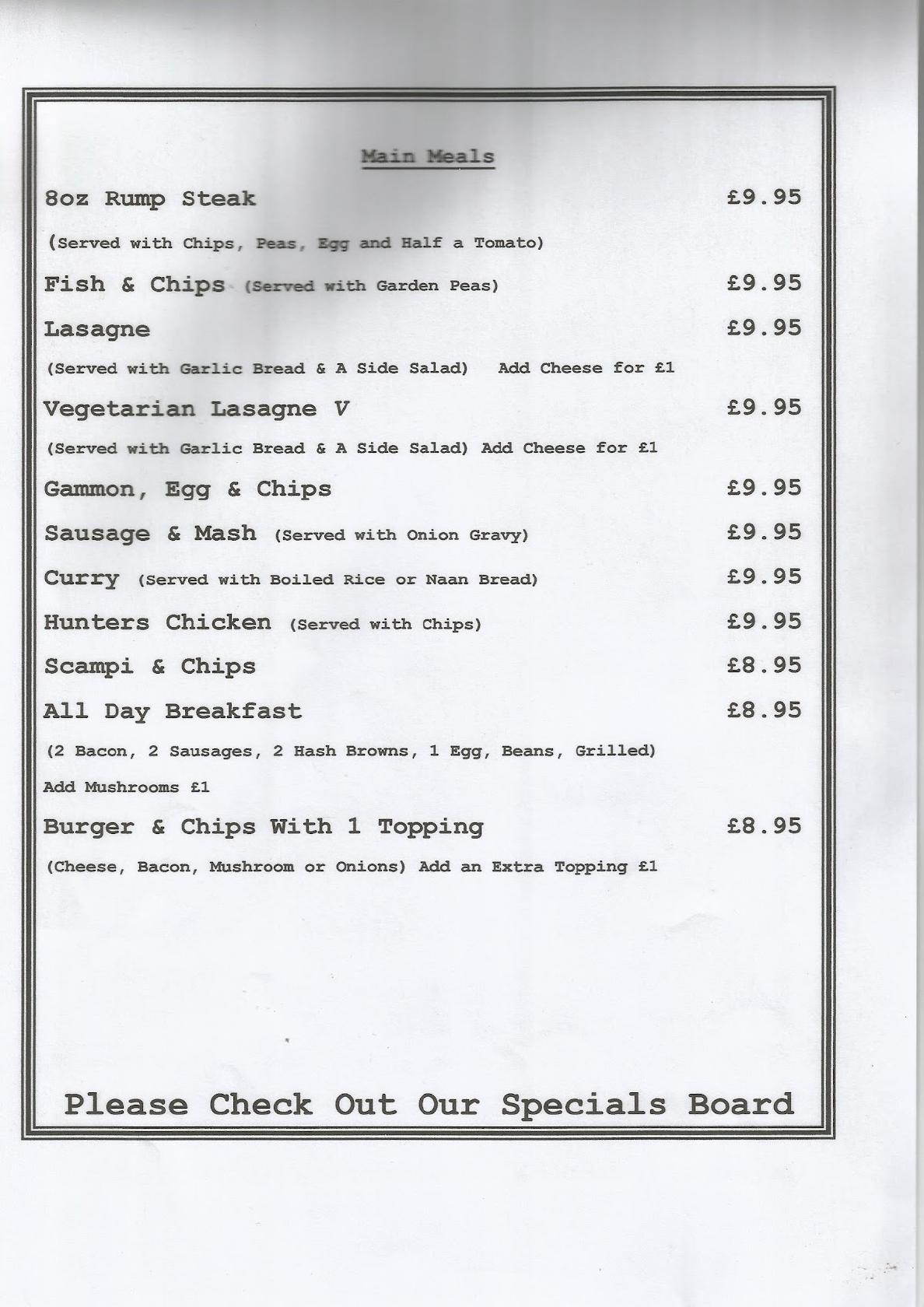 Menu at The Half Moon pub & bar, Midhurst