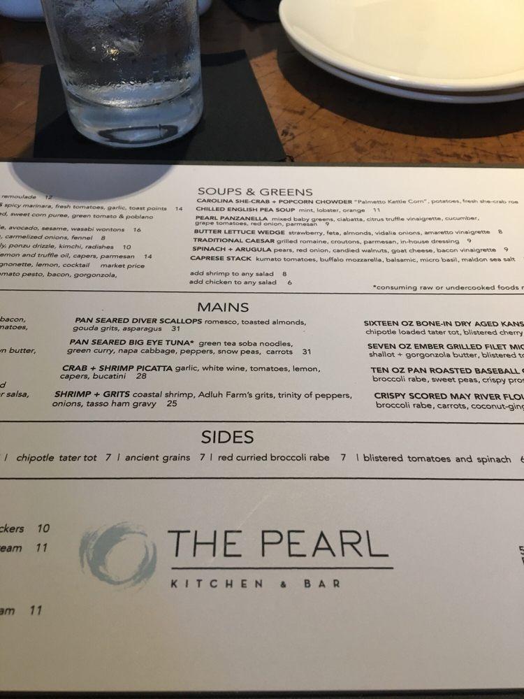 Menu at The Pearl Kitchen & Bar, Bluffton