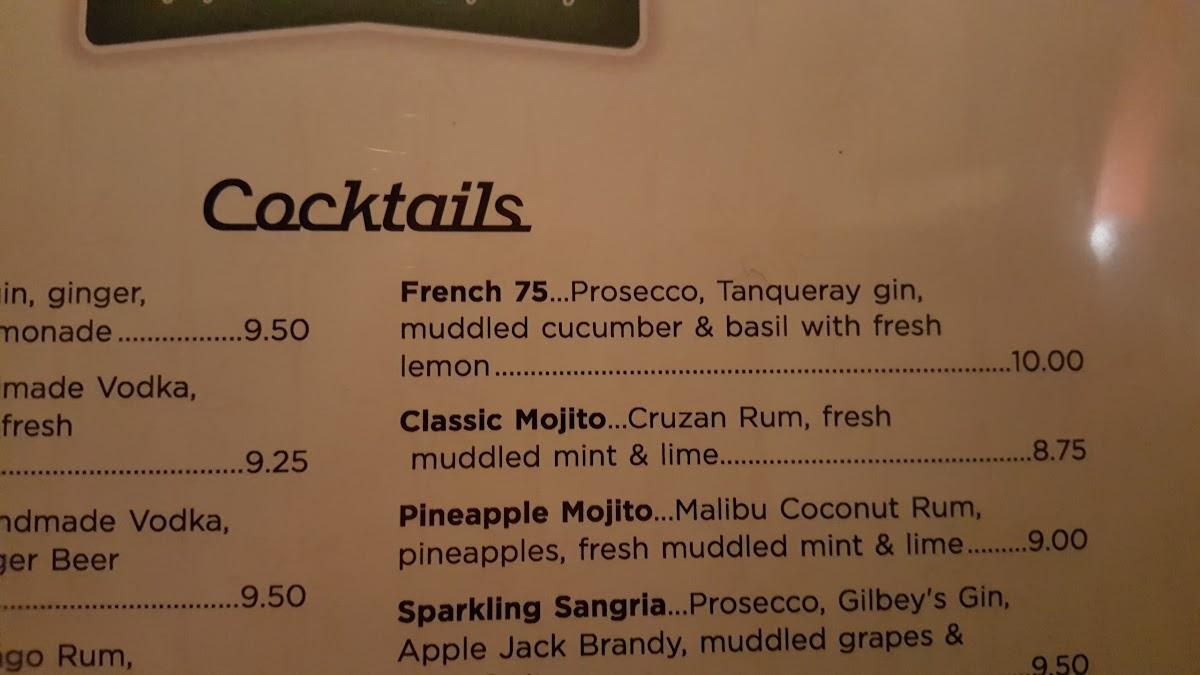 Menu at Jackson's Mighty Fine Food and Lucky Lounge restaurant, Reston