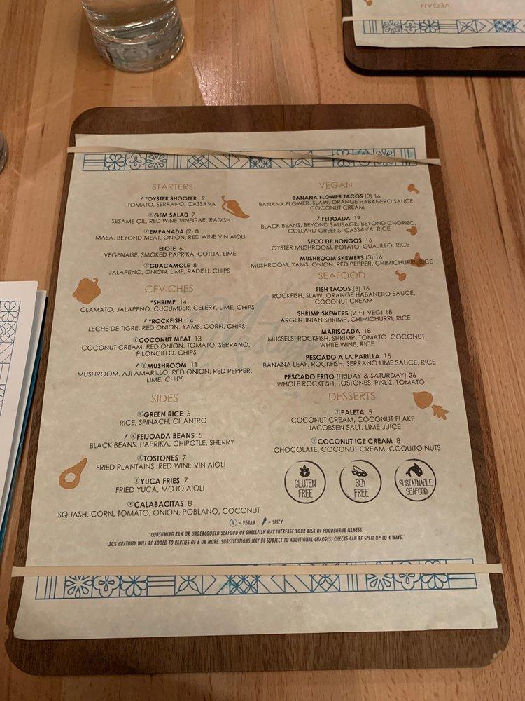 Menu at Mestizo pub & bar, Portland