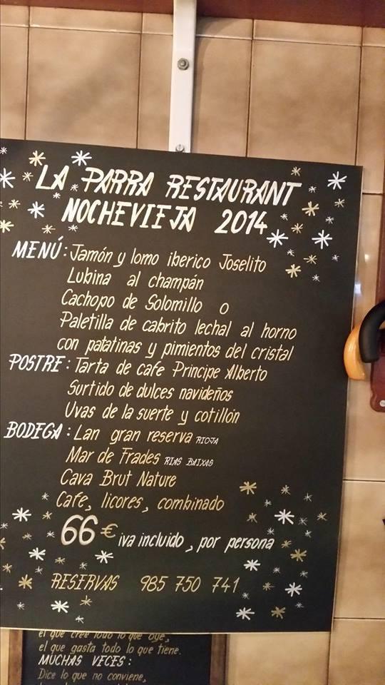 Menu at Restaurante La Parra, Grado
