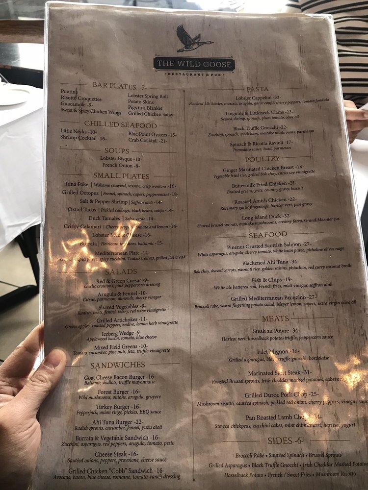 Menu at The Wild Goose pub & bar, Port Washington