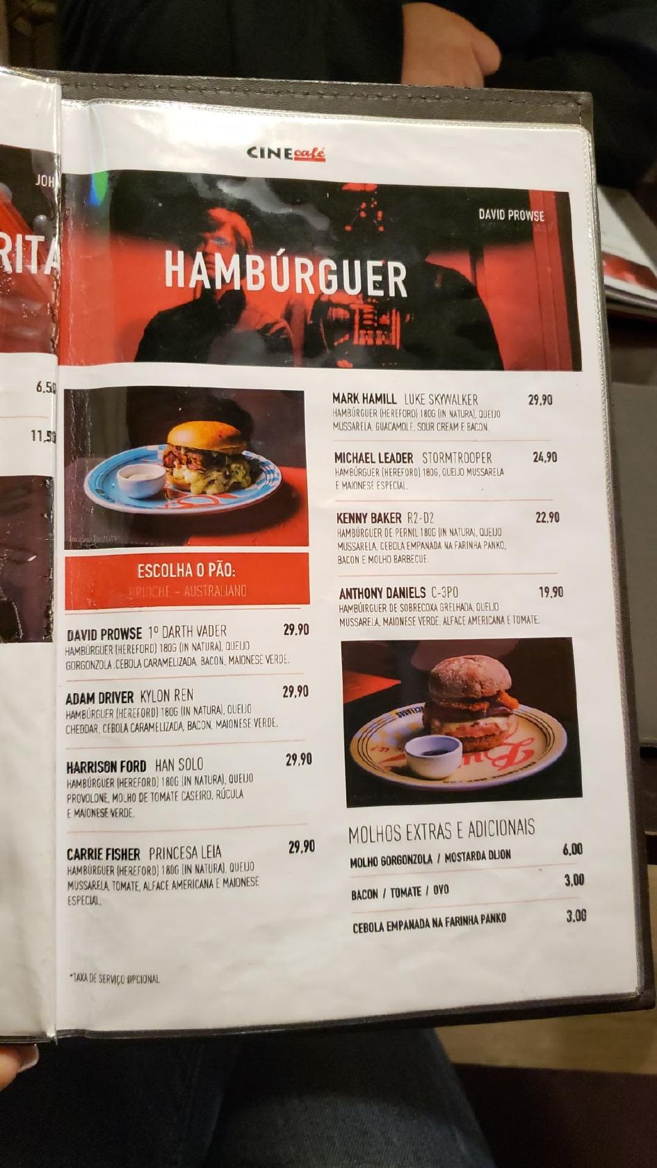 Menu em Cine Café - O sabor da Diversão, Florianópolis