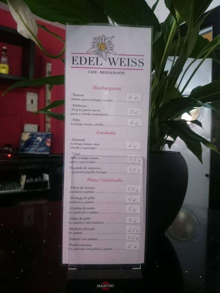 Menu at EDELWEISS Café - Restaurante, Logroño