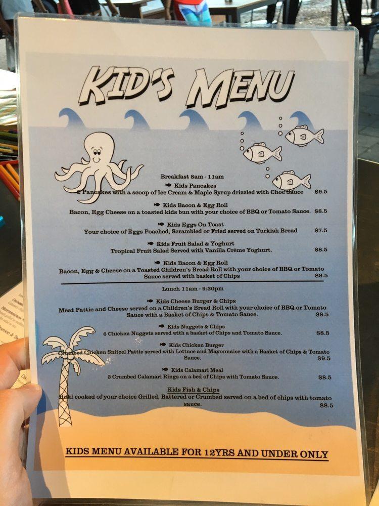 Menu at Frydays fast food, Cairns