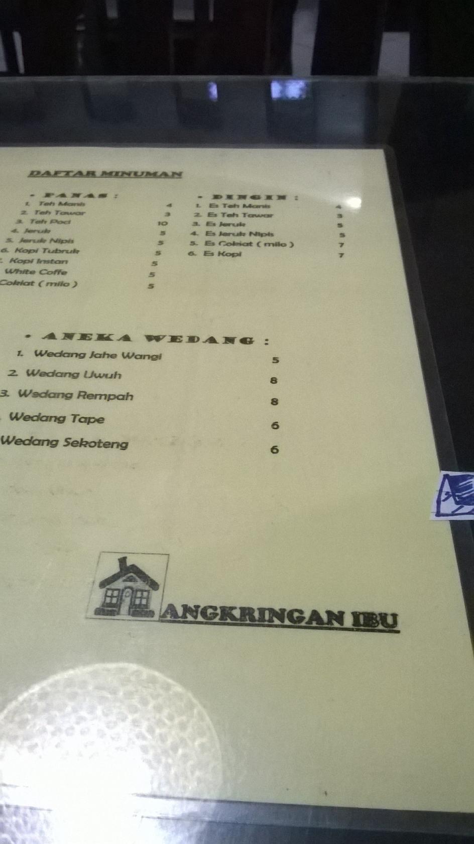 Menu at Susu Sedunia Fatmawati cafe, Semarang