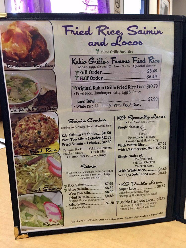 Menu at Kuhio Grille - Home Of The Famous 1lb Laulau restaurant, Hilo ...