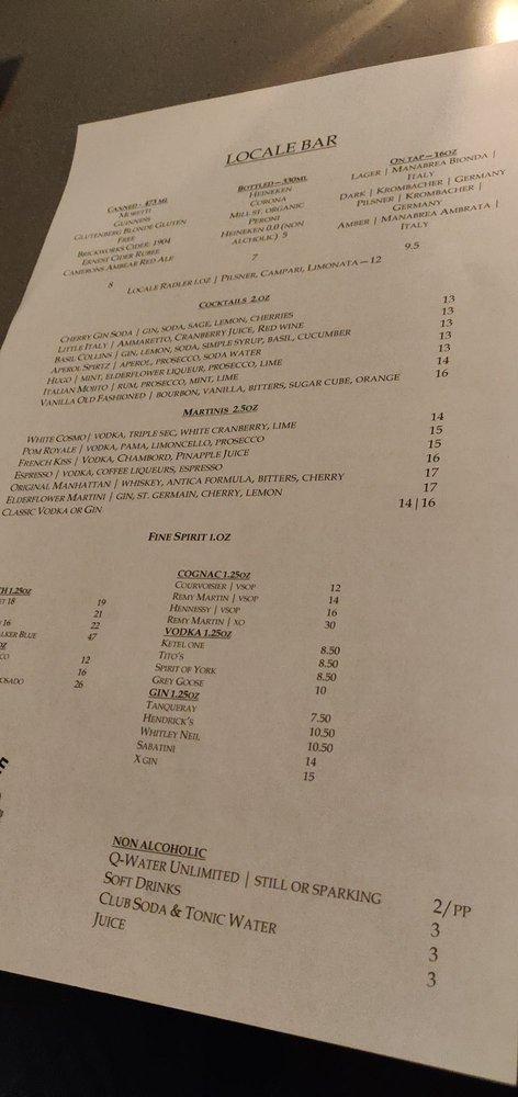 Menu at LOCALE AURORA Restaurant & Bar, Aurora