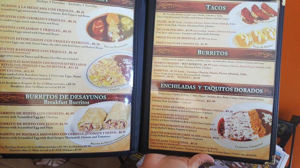Menu at Fonda La Meche restaurant, Stanton