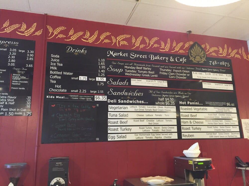 Menu at Market Street Bakery & Cafe, Chehalis