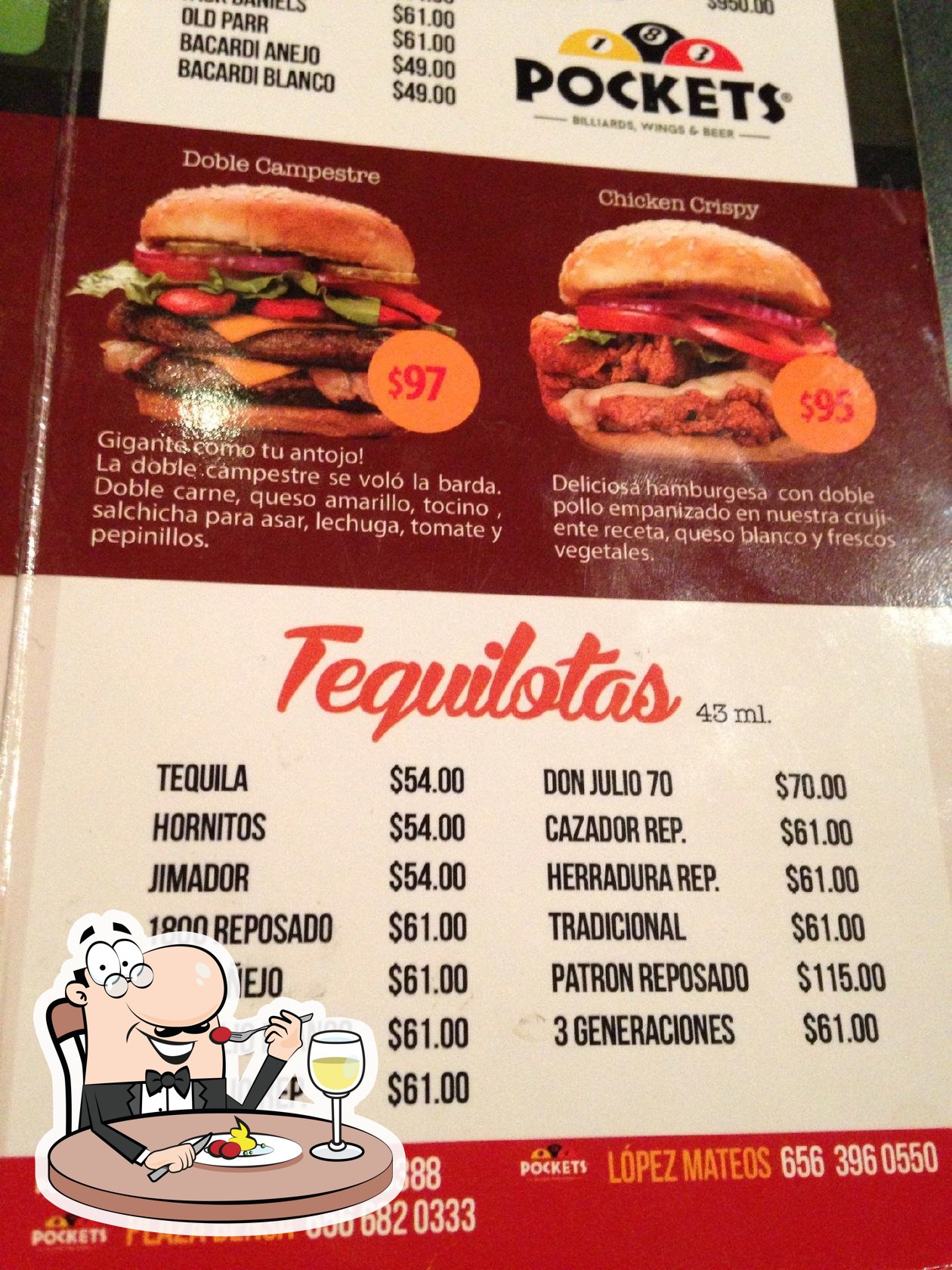 Pub y bar Pockets Plaza Bensa, Ciudad Juarez - Carta del restaurante y ...
