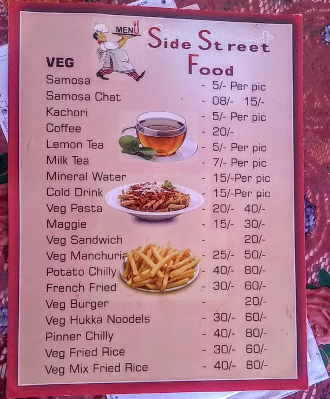 Menu at SIDE STREET FOOD, Ranchi