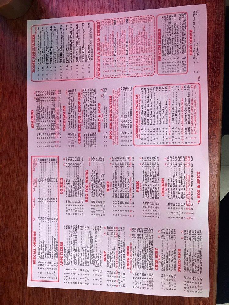 Carta de China Sky Chinese Restaurant, Bridgeport