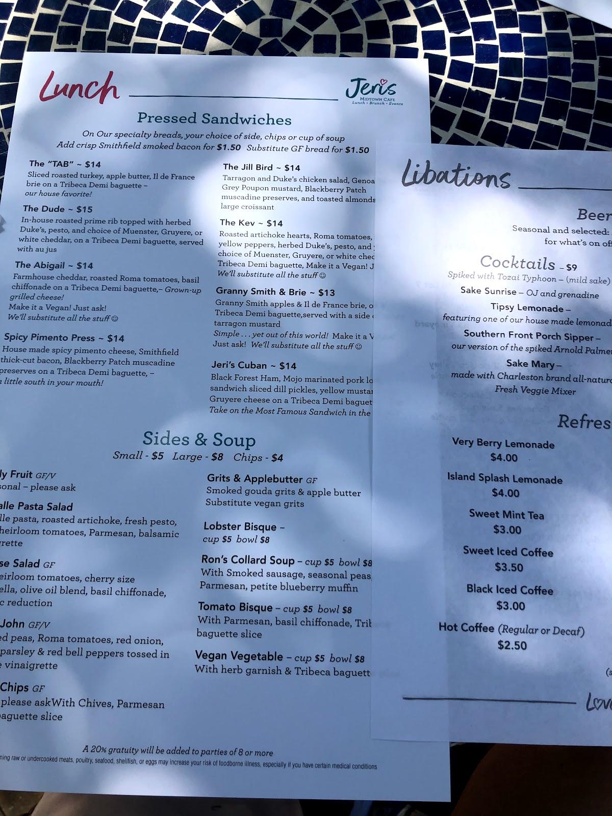 Menu at Jeri's (Eventful Kitchen) -Private Event Space & Catering cafe ...