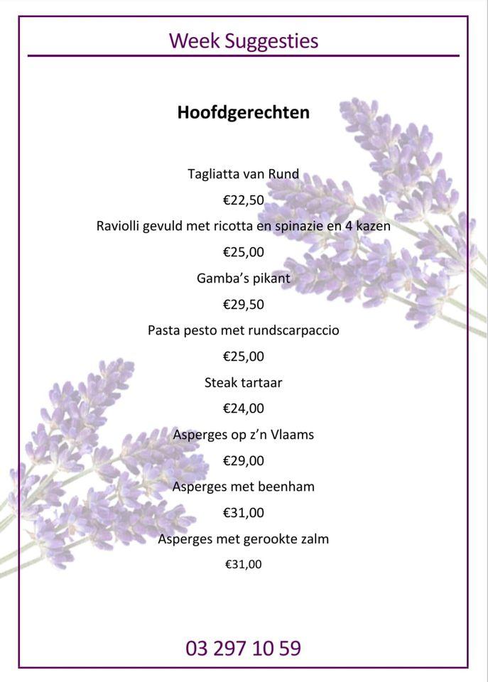 Menu at Mistral, Stekene