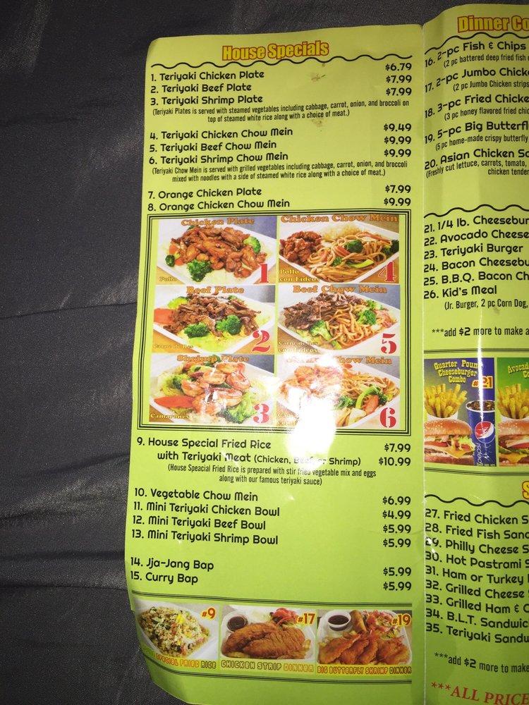 Menu at Teriyaki Express Asian Cuisine restaurant, Arvin