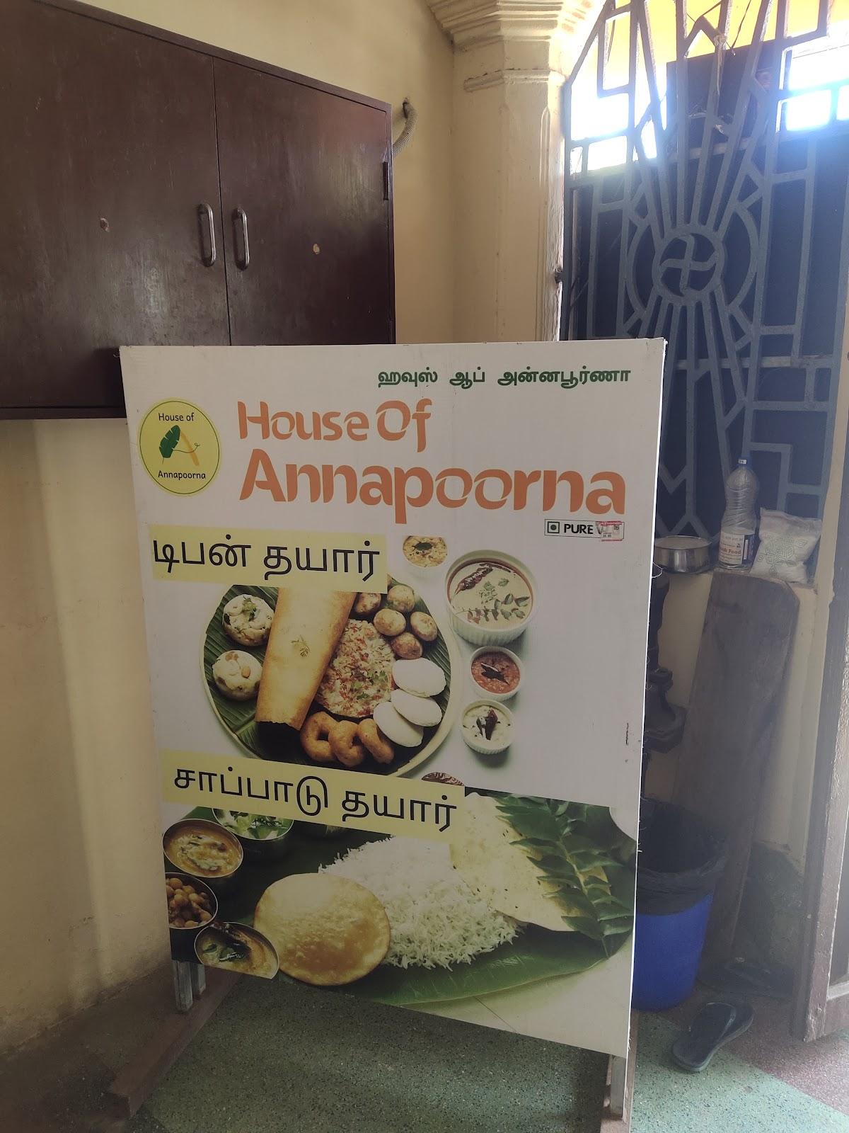 Menu at House of Annapoorna, Chennai