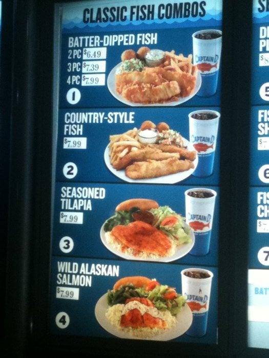 Menu at Captain D's fast food, Alexandria