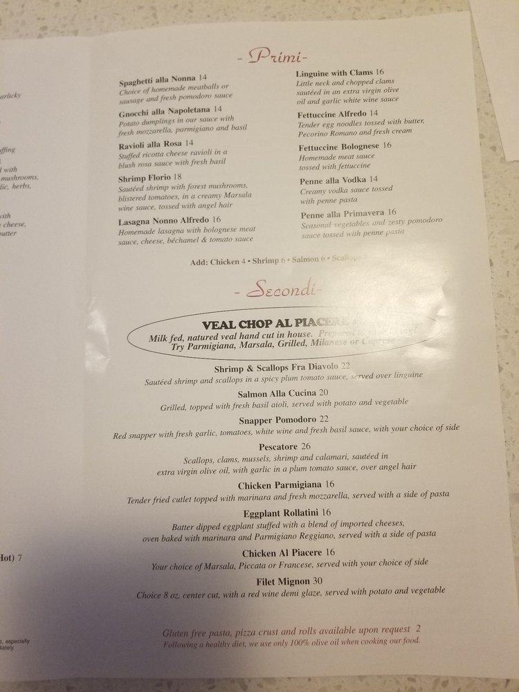 Menu at Angelo's Italian Kitchen restaurant, Maple Glen