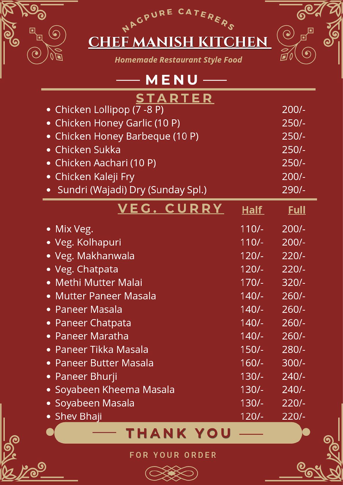 Menu at Chef Manish Kitchen - CMK Food Hub, Nashik