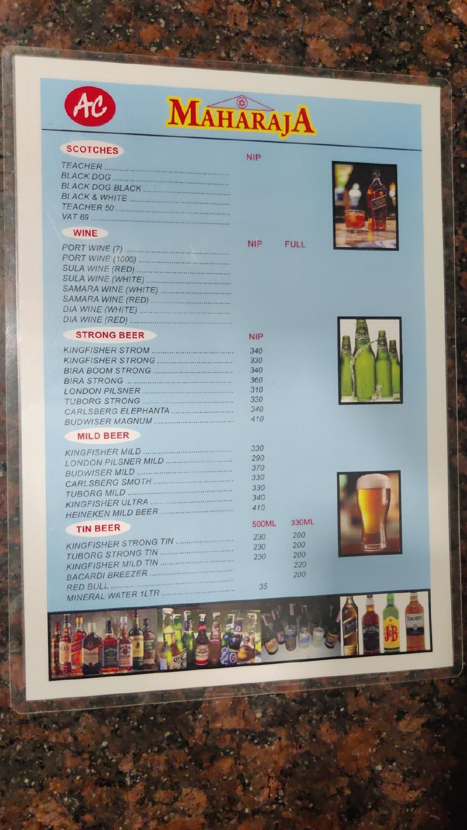 Menu at Maharaja Fine Dine and Bar, Mumbai, Shop No.9