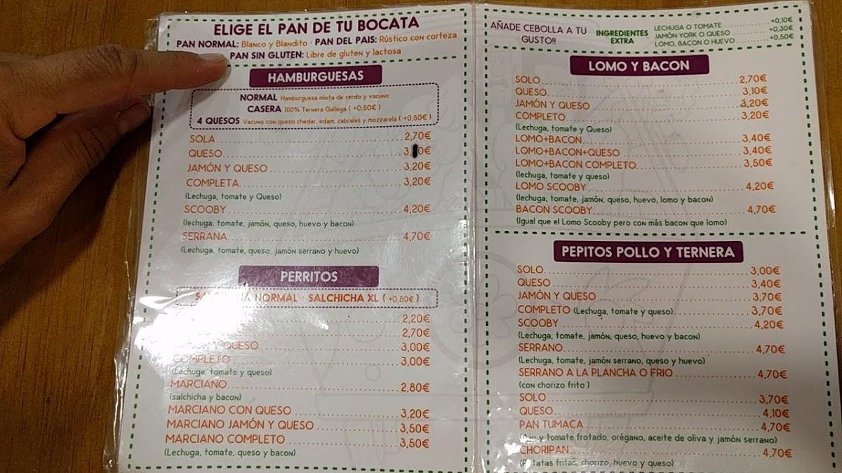 Menu at Scooby Burger de Ferrol restaurant, Ferrol