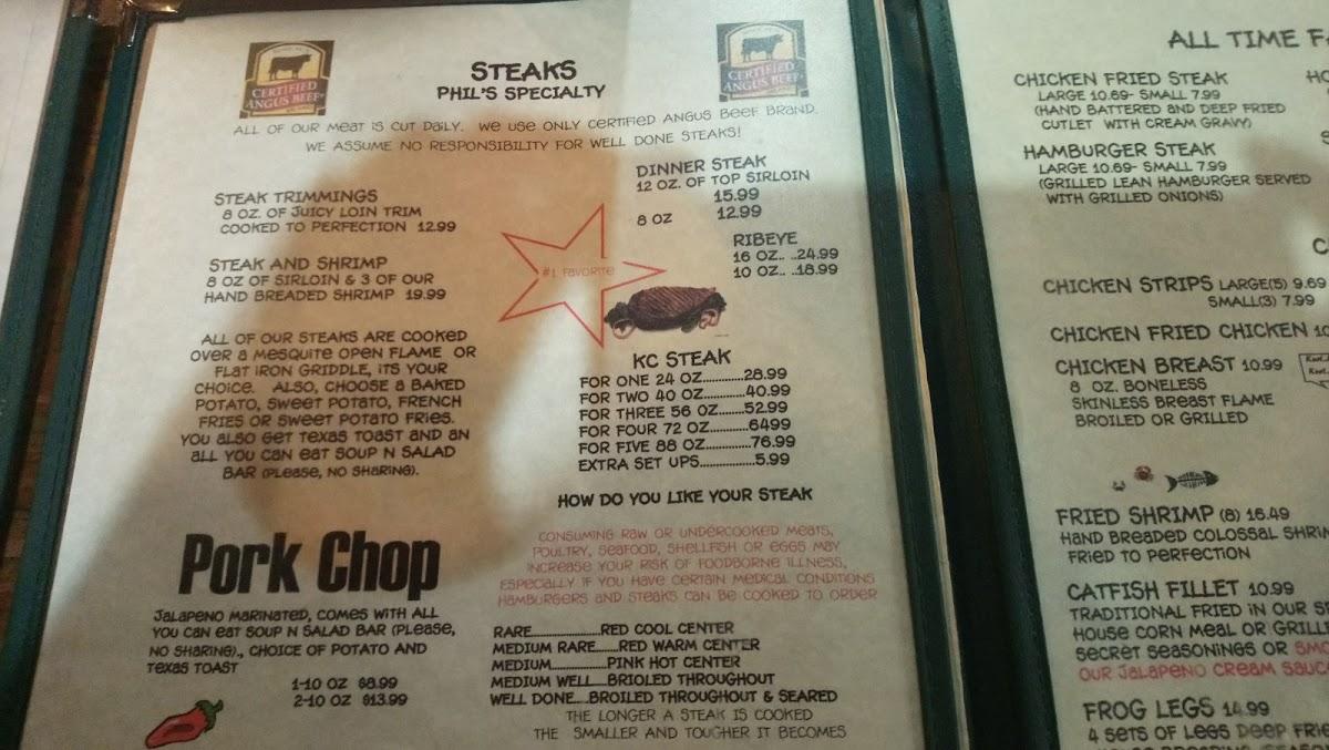 Menu at Steakmaster, Ballinger,Texas restaurant, Ballinger