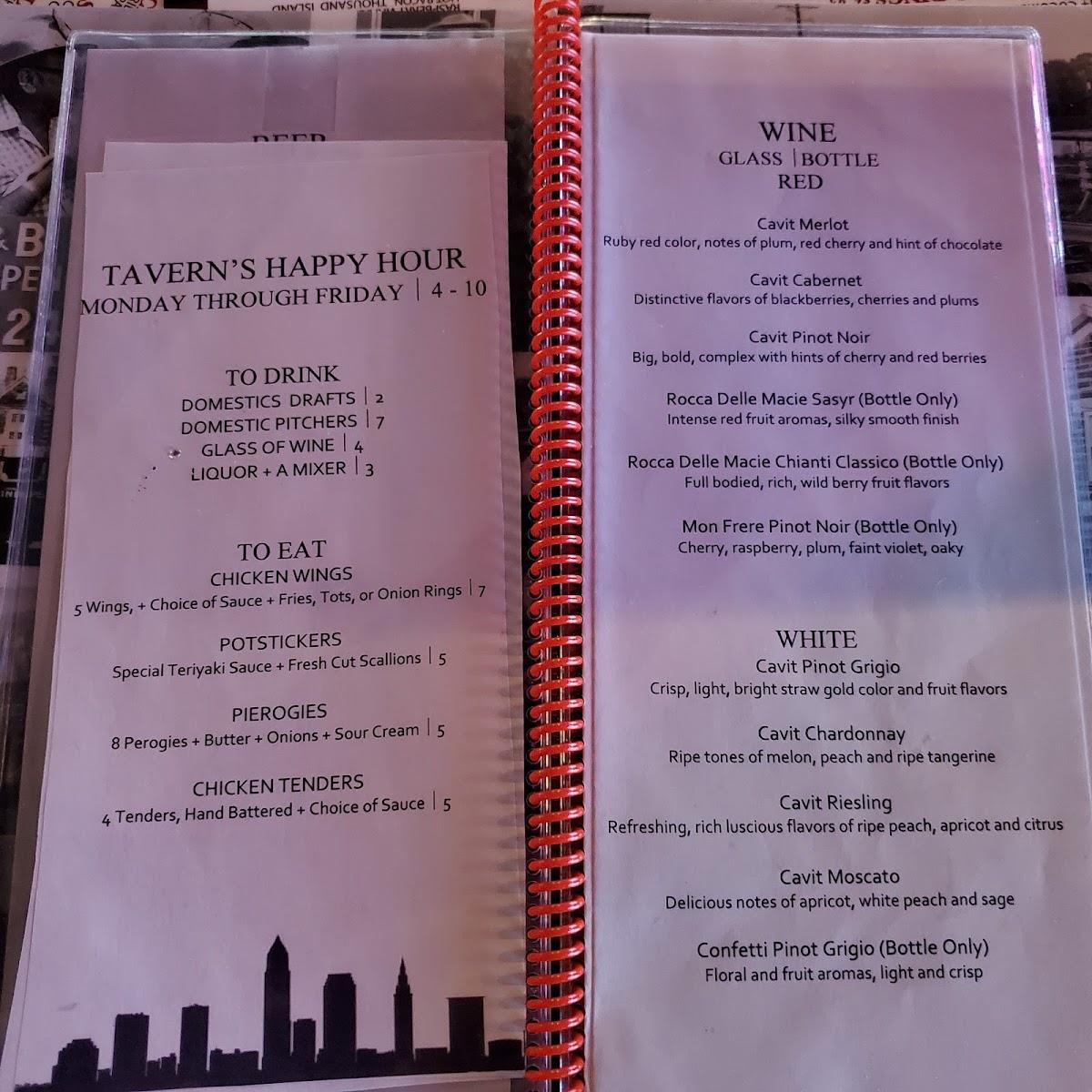 Menu at Tavern of Independence pub & bar, Independence