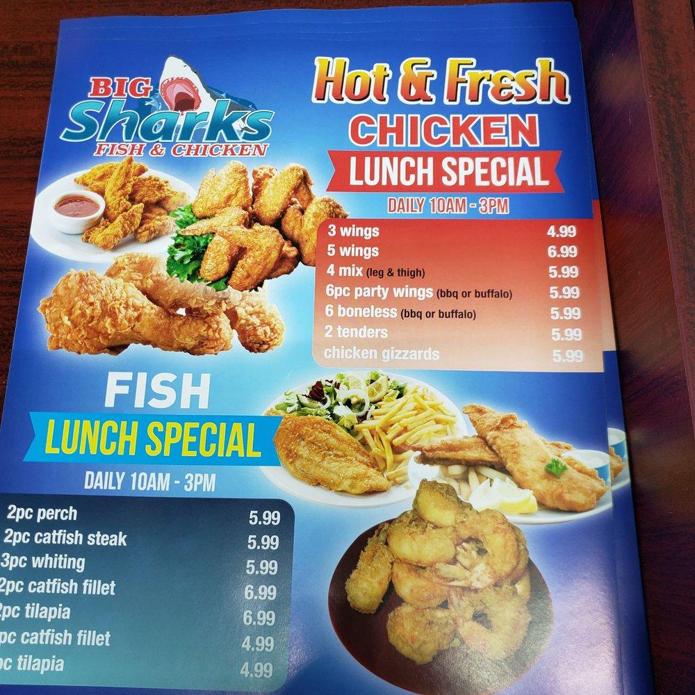 Menu at Big Sharks Fish & chicken restaurant, Indianapolis