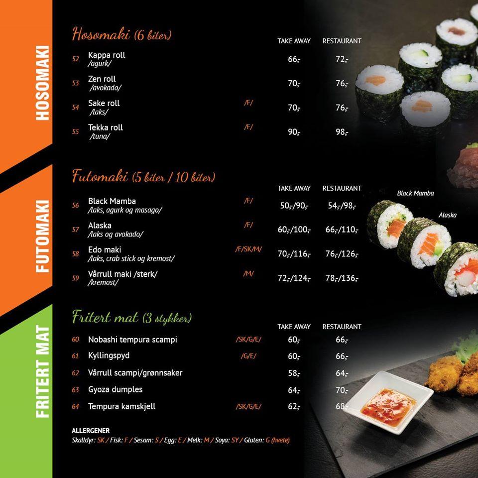 Menu at Sushi Way Ålgård restaurant, Ålgård