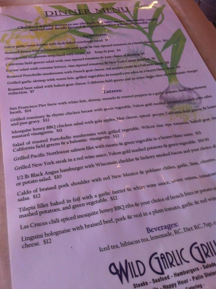 Menu at Wild Garlic Grill pub & bar, Tucson, E Skyline Dr Suite 120