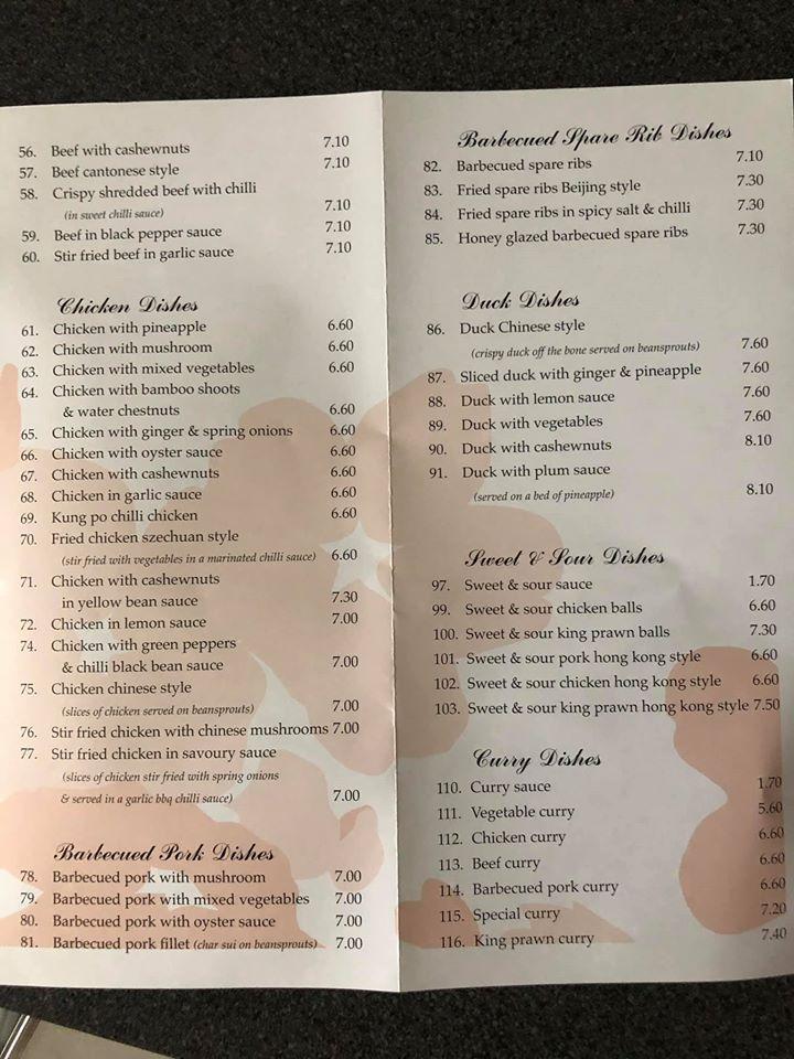 Menu at Bokays fast food, Addlestone