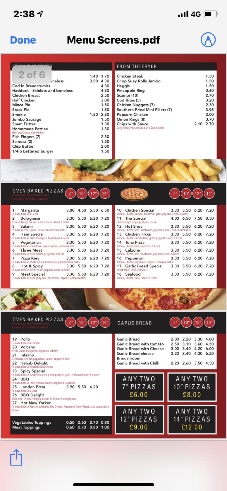 Menu at Golden Chippy restaurant, Wallsend, 18 Coast Rd