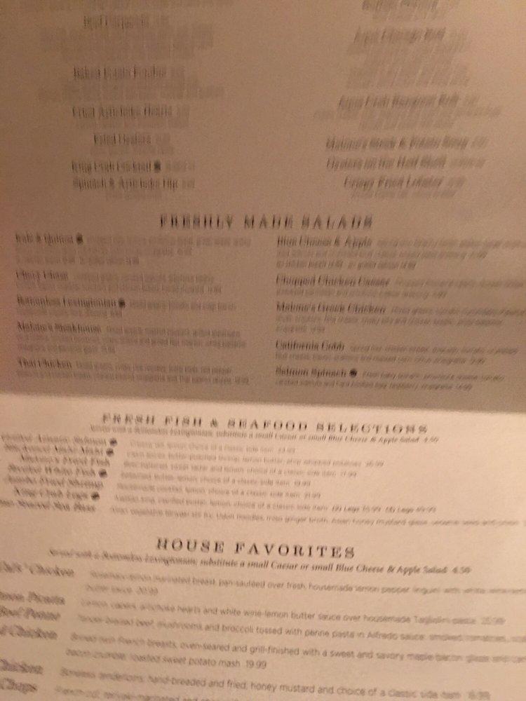 Menu at Malone's Lansdowne restaurant, Lexington, Tates Creek Rd