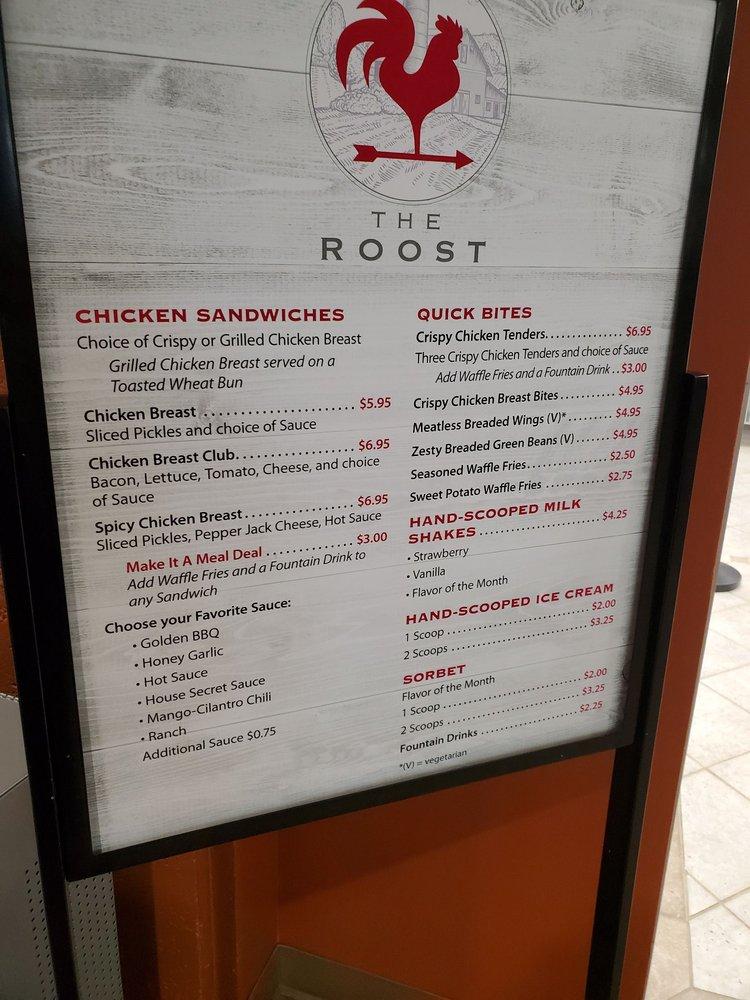 Menu at The Roost, Sacramento, J St