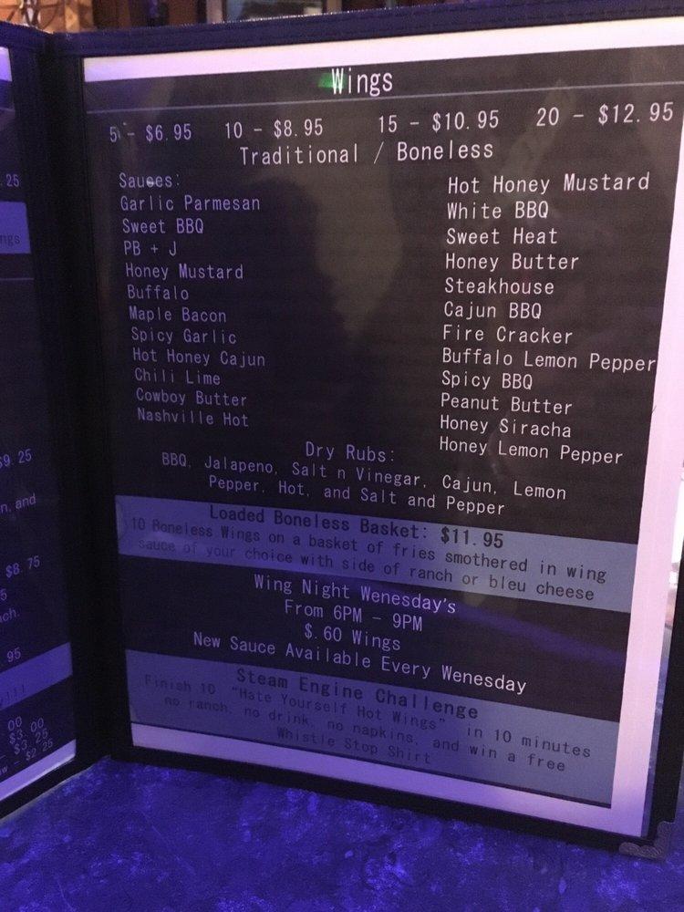 Menu at Whistle Stop Bar and Grill, Buckhannon