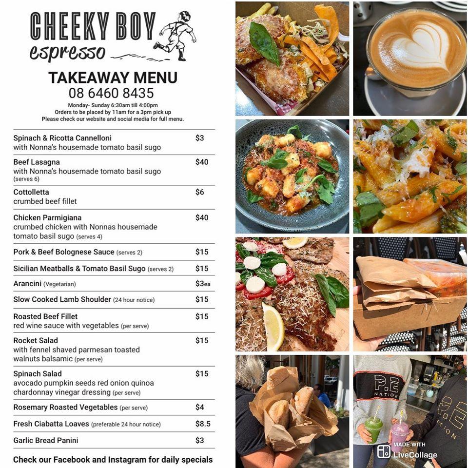 Menu at Cheeky Boy Espresso cafe, Applecross
