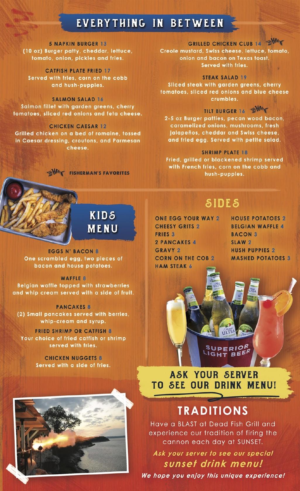 Menu at Dead Fish Grill restaurant, Belton