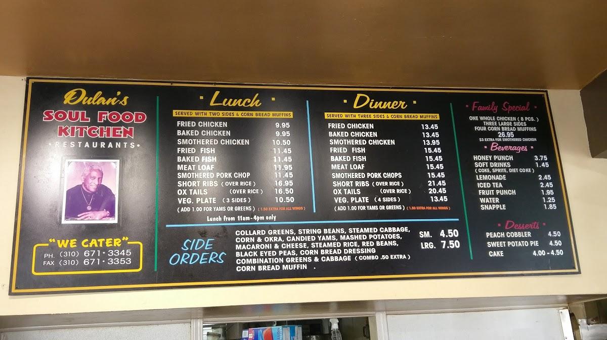 Menu at Dulan's Soul Food Kitchen restaurant, Inglewood, 202 E ...