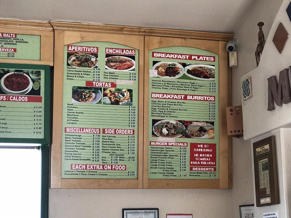 Menu at Mi Ranchito Taco Shop restaurant, Ramona, Main St