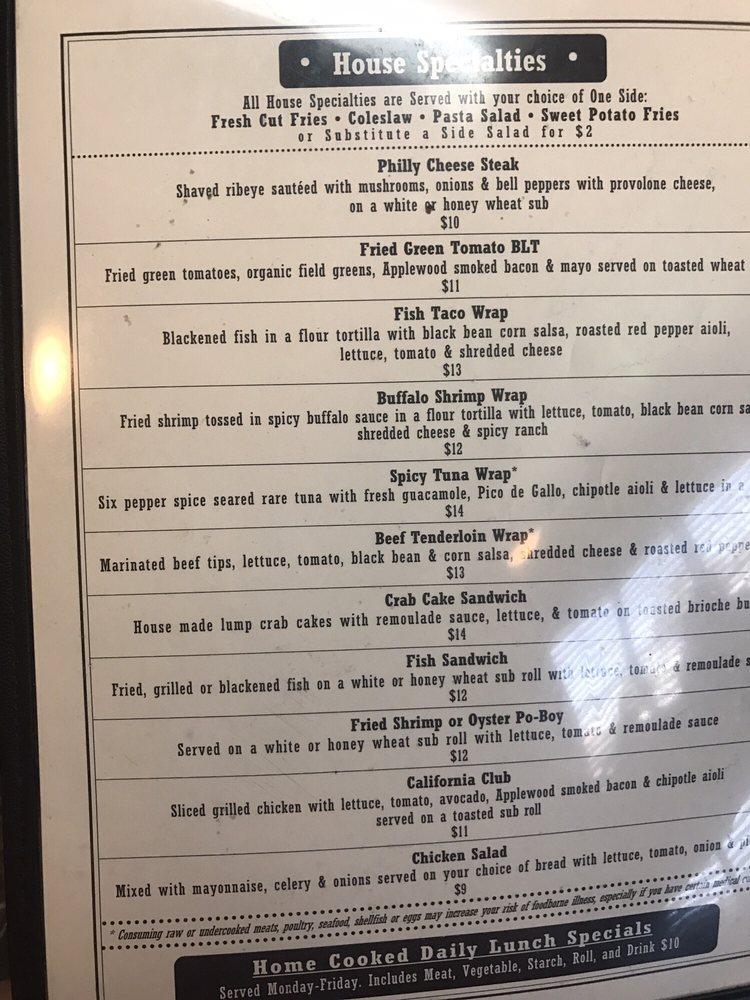 Menu at Sundae Cafe at Tybee, Tybee Island, 304 1st St
