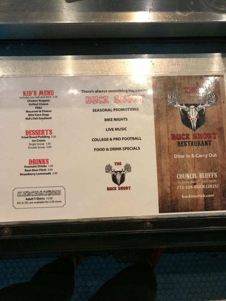 Menu at Buck Snort pub & bar, Council Bluffs